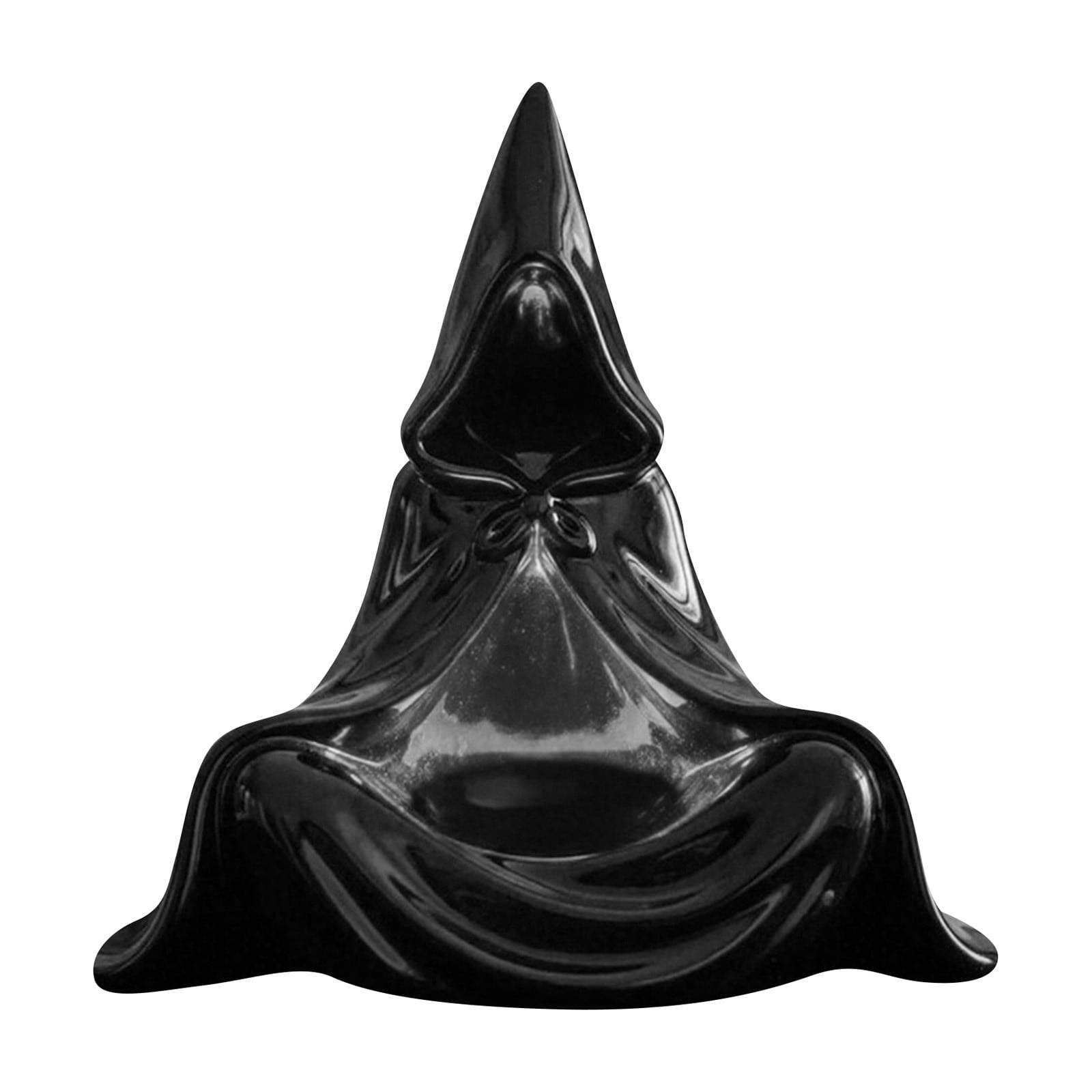 Meditative Hooded Monk Resin Statue, Red Cloaked Figurine, Unique Zen ...
