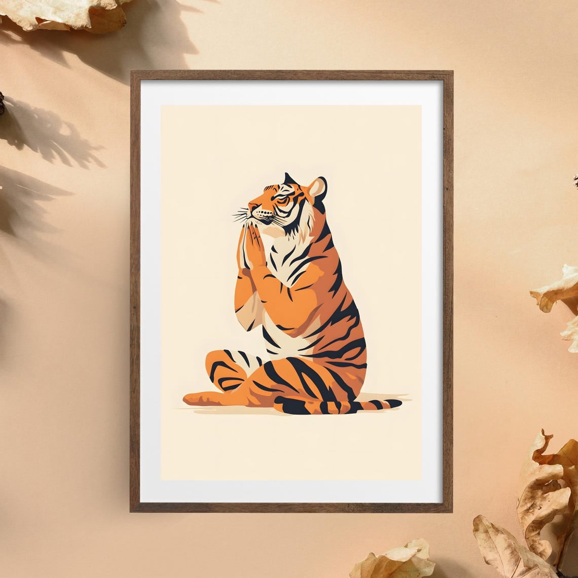 Meditative Tiger Art Print, Zen Tigermeditative Animal Poster, Tiger ...