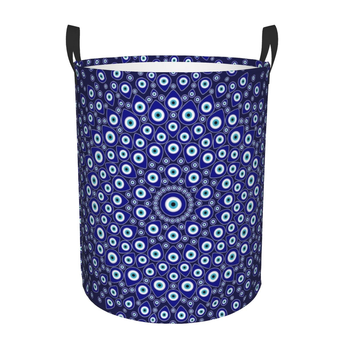 Mediterranean Evil Eye Laundry Basket Collapsible Turkish Amulet ...
