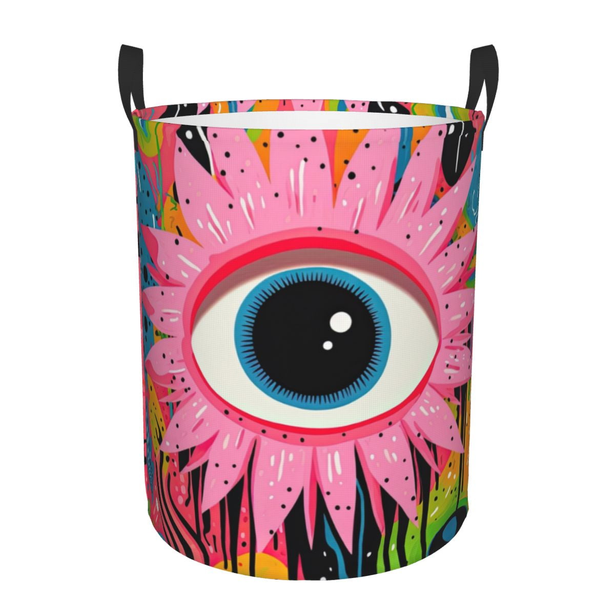 Mediterranean Evil Eye Laundry Basket Collapsible Turkish Amulet ...