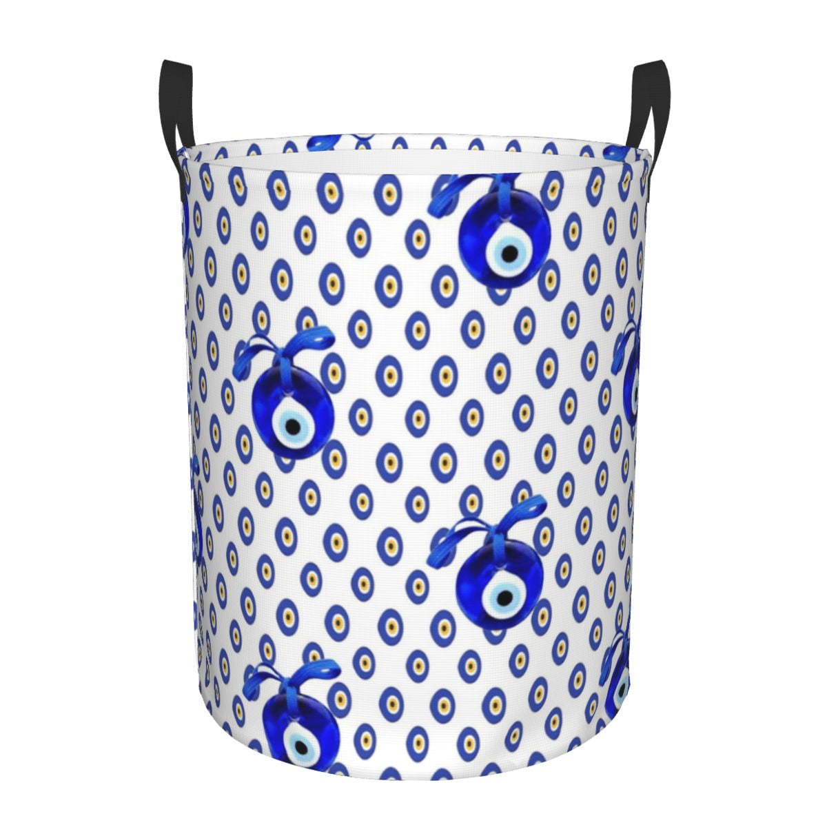 Mediterranean Evil Eye Laundry Basket Collapsible Turkish Amulet ...