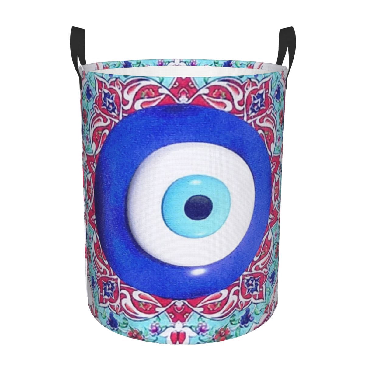 Mediterranean Evil Eye Laundry Basket Collapsible Turkish Amulet ...