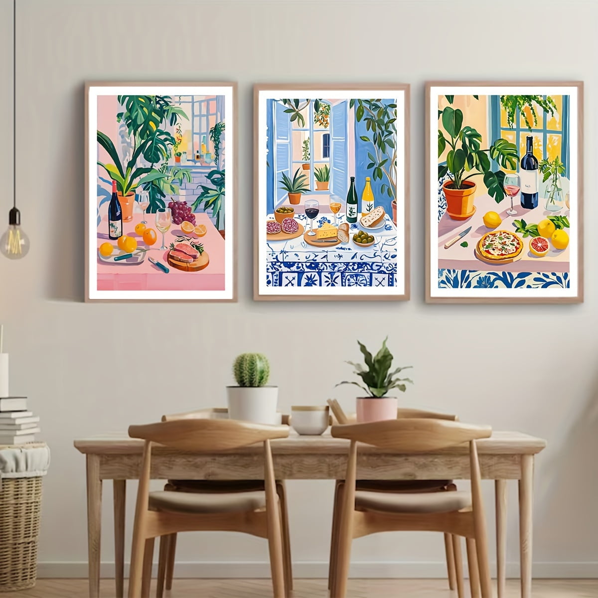 Mediterranean Food and Wine Art Prints Set of 3, Colorful Still Life ...