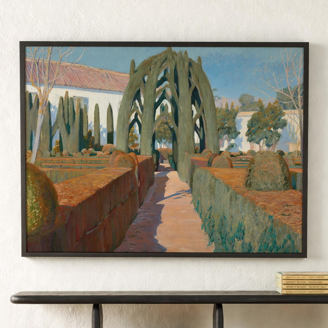 Mediterranean Garden Landscape Architectural Archway, Stretched Canvas ...
