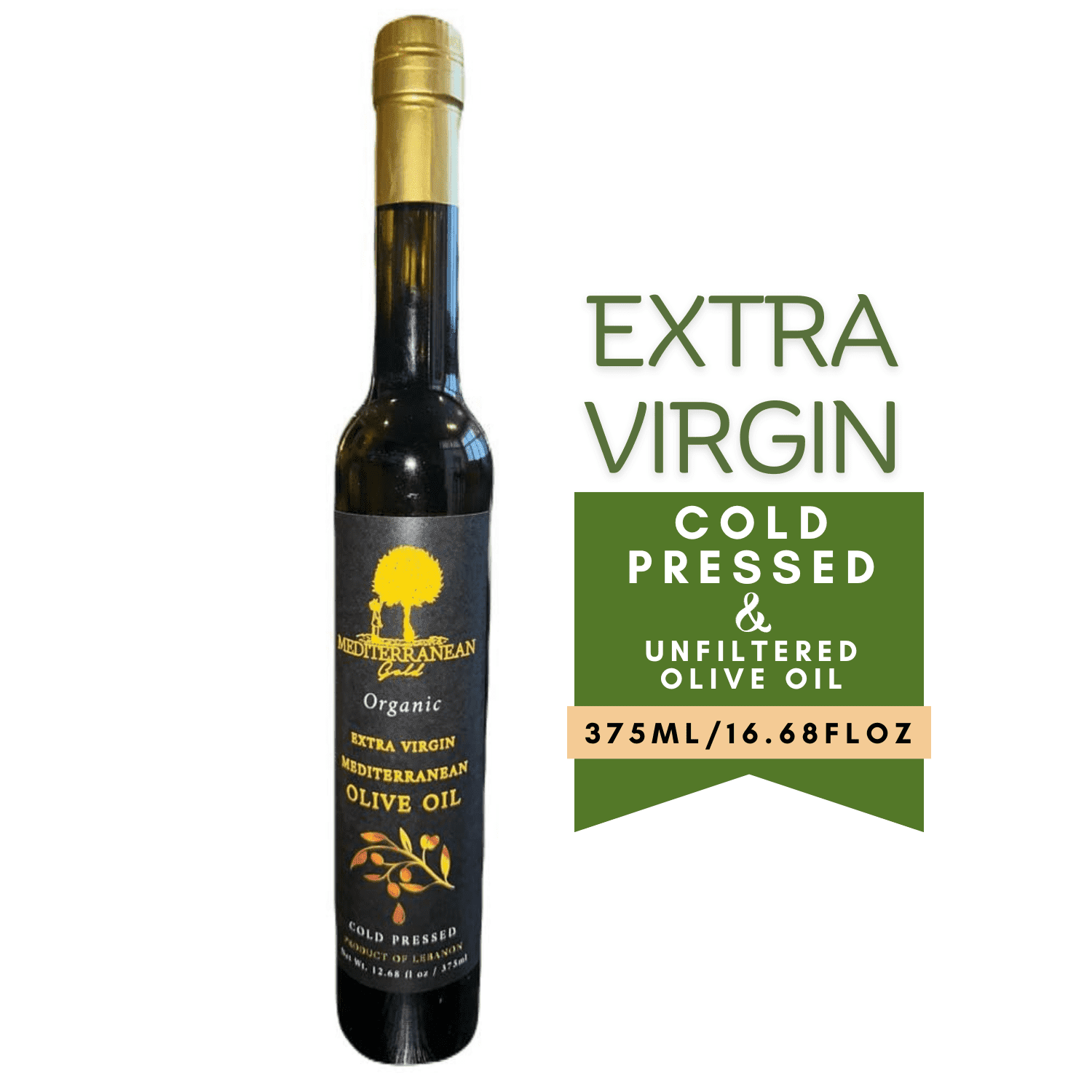 Mediterranean Gold Organic Extra Virgin Olive Oil - Cold-Pressed ...