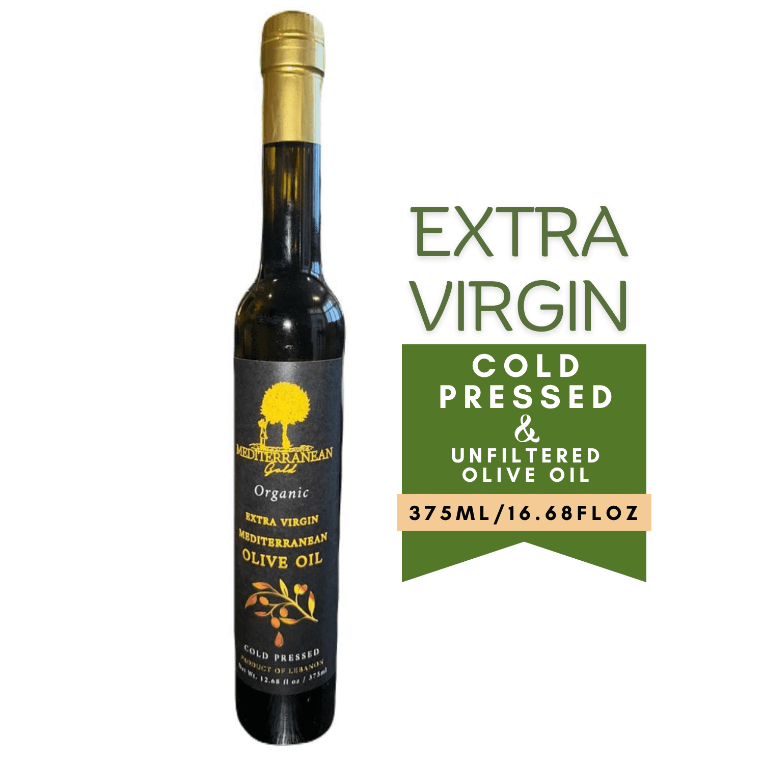 Mediterranean Gold Organic Extra Virgin Olive Oil - Cold-Pressed ...