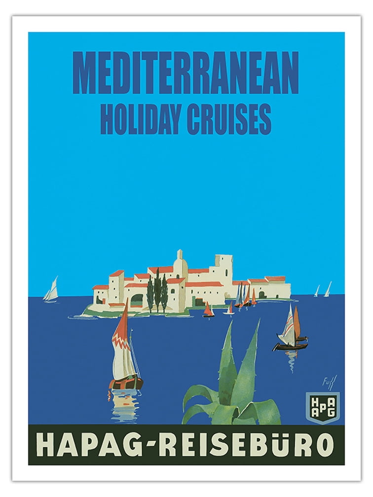 Mediterranean Holiday Cruises - Hamburg-American Line HAPAG - Vintage ...