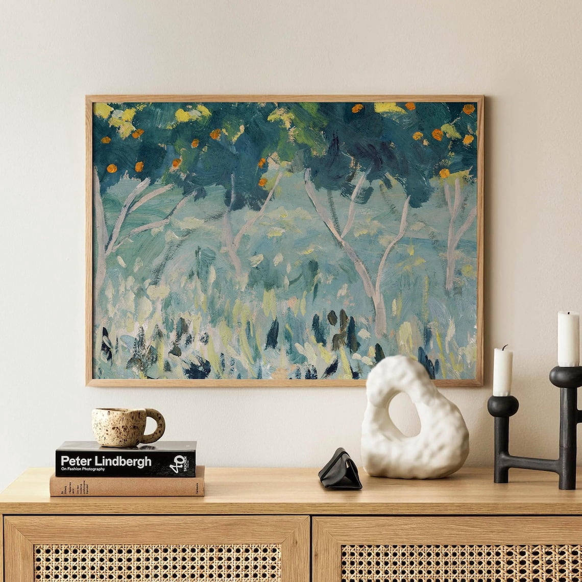 Mediterranean Landscape Vintage Orange Tree, Stretched Canvas - Walmart.com