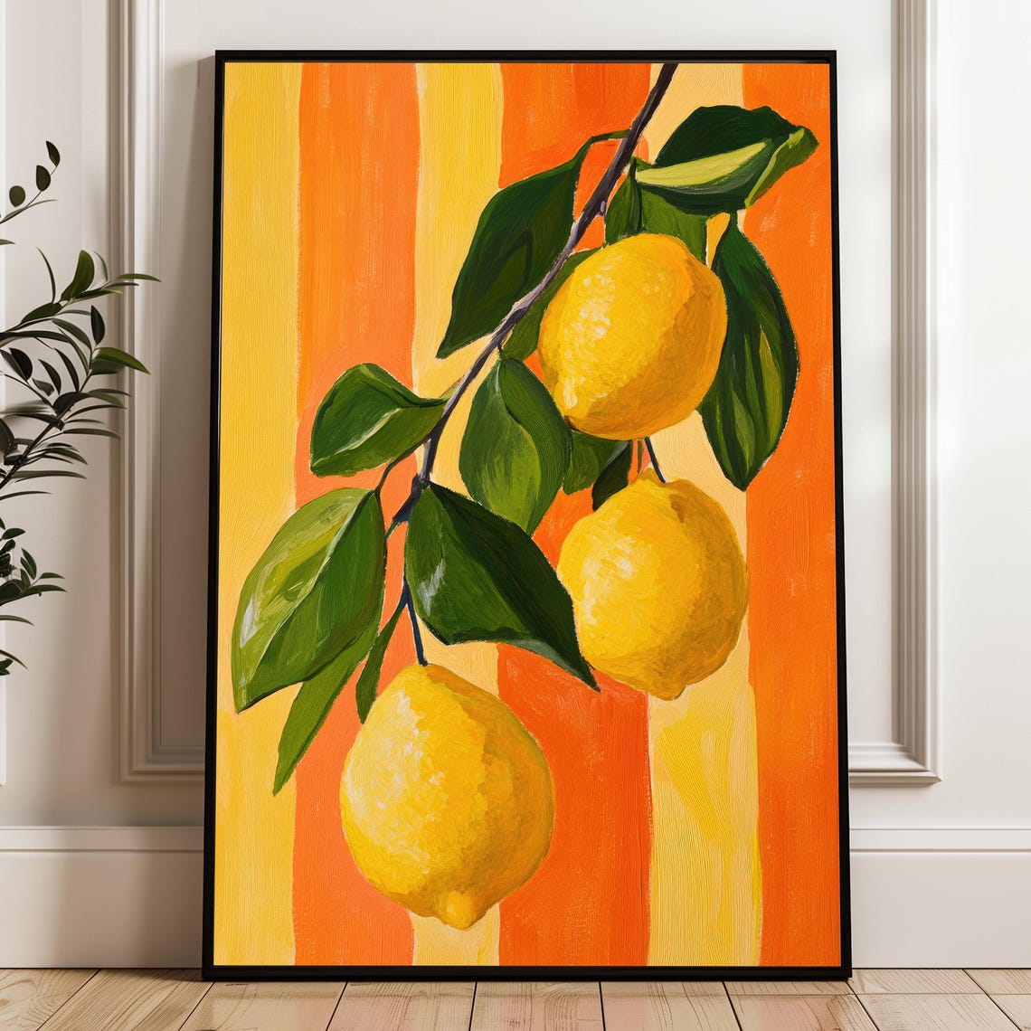 Mediterranean Lemon Decoration Kitchen Poster Oil Painting Look ...
