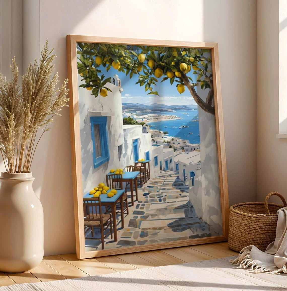 Mediterranean Lemon Tree Wall Art, Unframed Paper Poster 8x10in ...