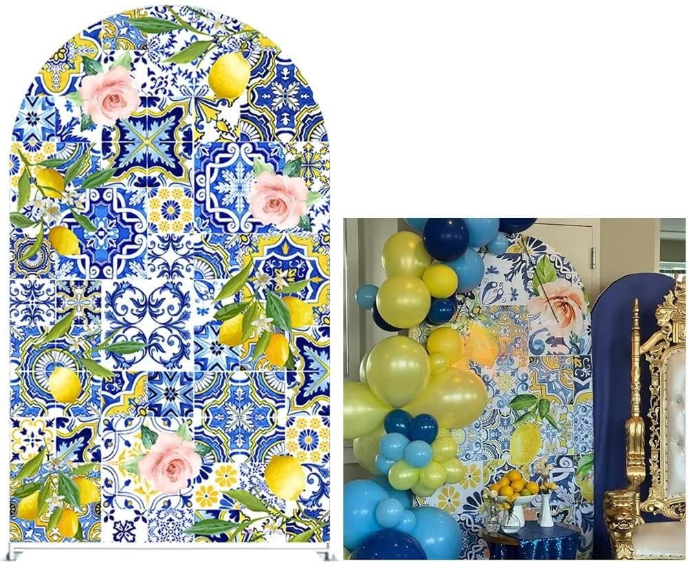Mediterranean Lemons Arched Stretchy Fabric Covers for Parties Positano ...
