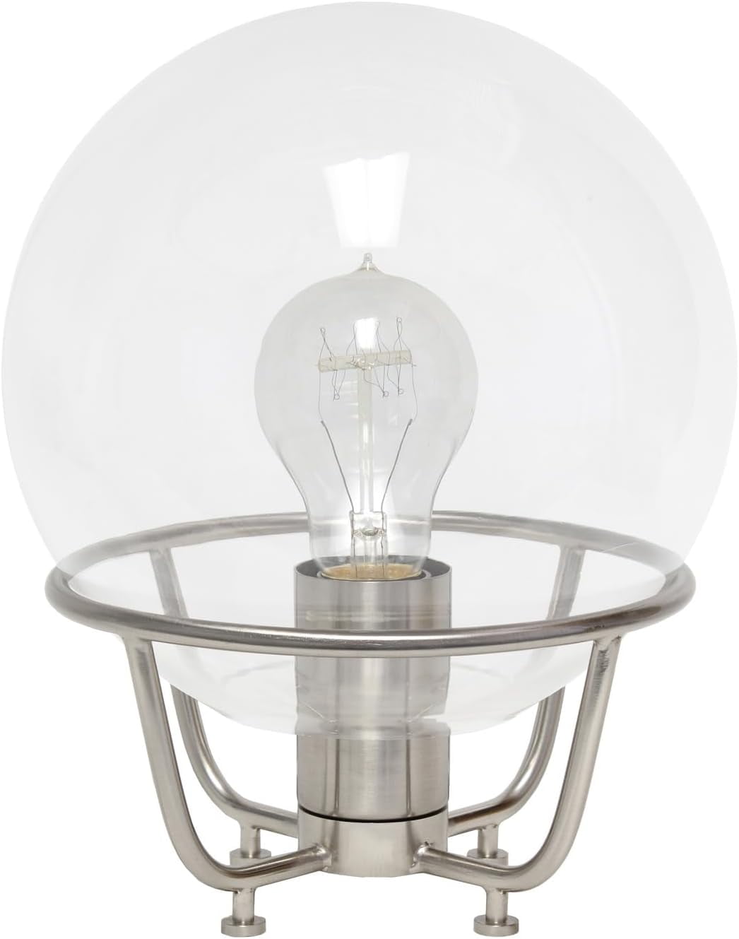 Mediterranean Mingle Old World Globe Glass Table Lamp, Brushed Nickel ...