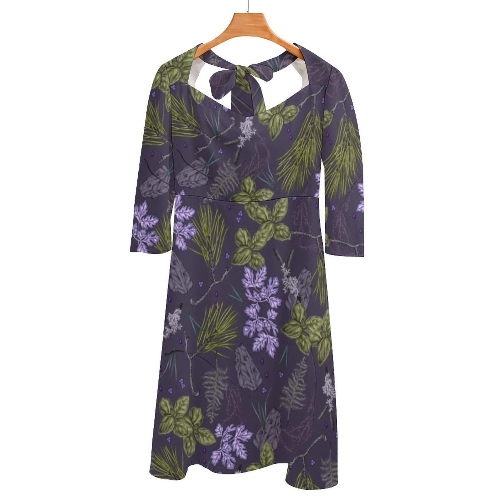 Mediterranean Night Square Neck Dress Back Lacing Backless Dress ...