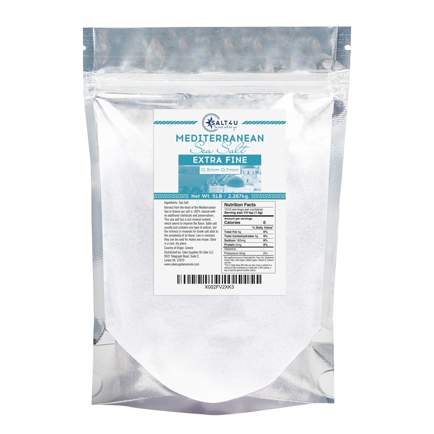 Cake S.O.S Mediterranean Extra Fine Grain Sea Salt, 5 Lb - Walmart.com