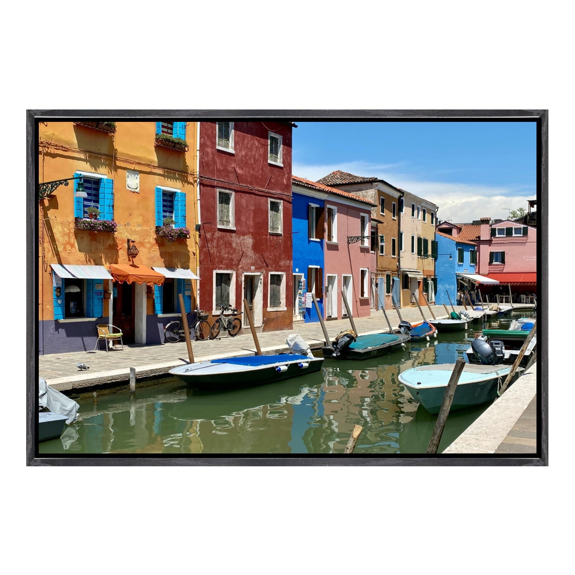 Mediterranean Seaside Village Style Scenery Art,Italian Burano Island ...