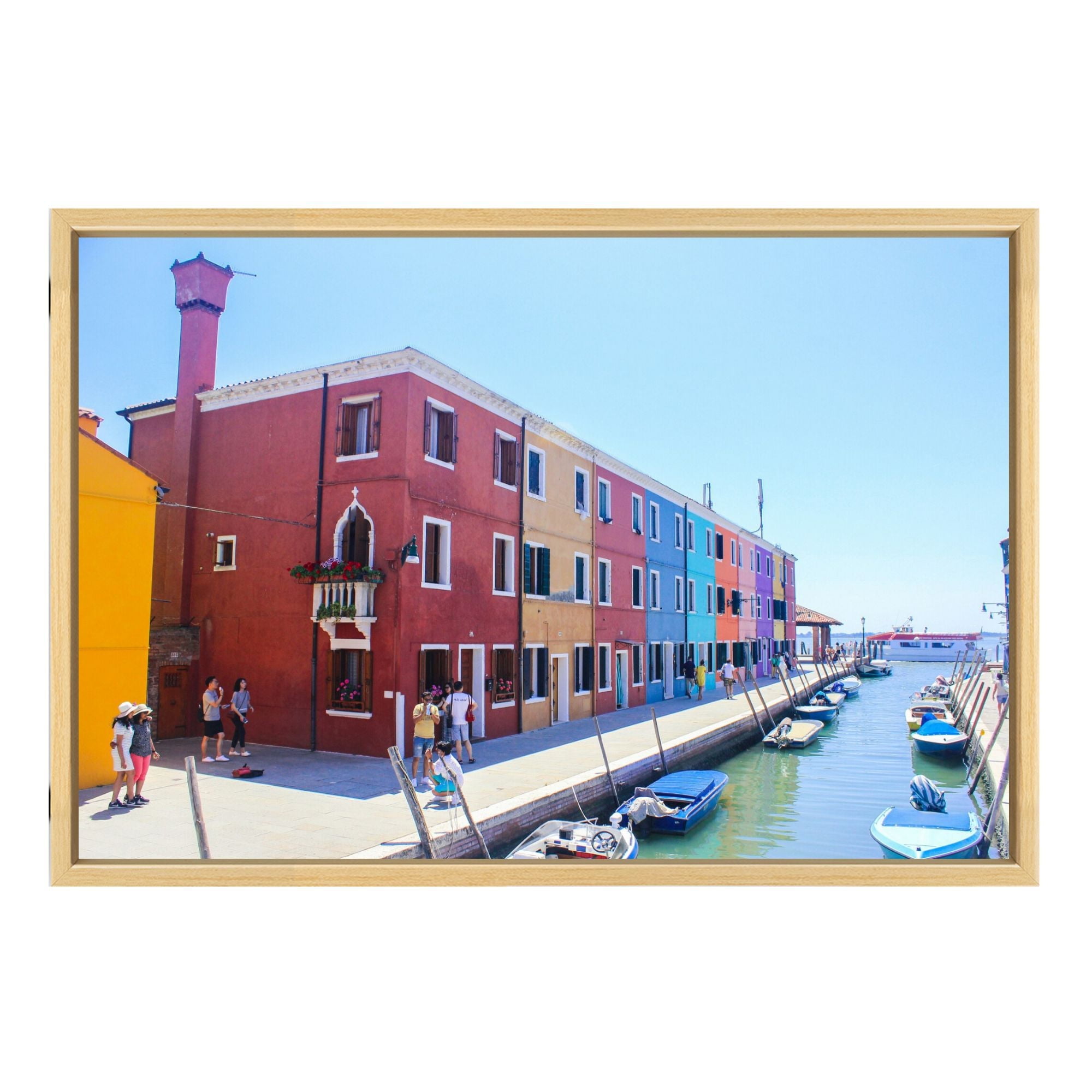 Mediterranean Seaside Village Style Scenery Art,Italian Burano Island ...