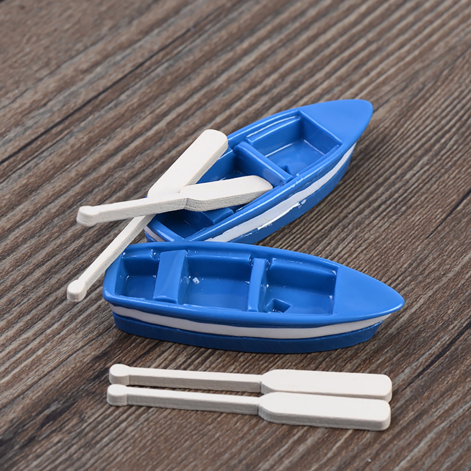 Mediterranean Mini Rowboat Figurines, Dollhouse & Bonsai Decor (1 Boat ...