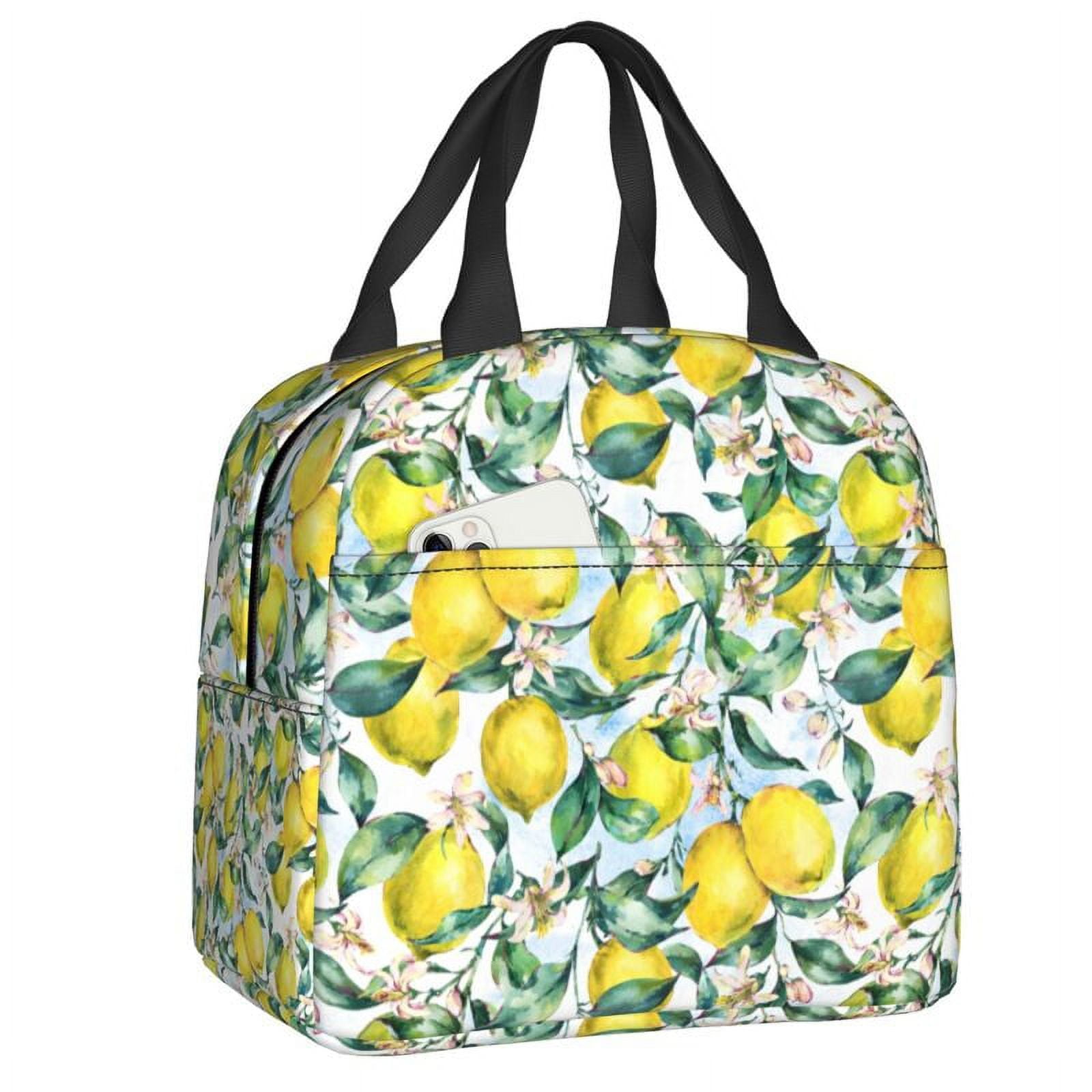 Mediterranean Summer Fruit Lemons Tiles Lunch Bag Portable Thermal ...