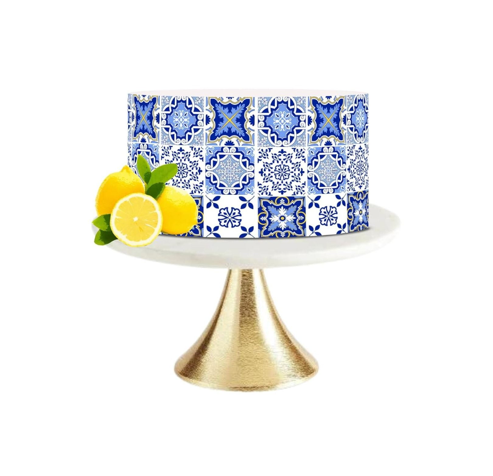 Mediterranean Tile Cake Topper, Santorini Tile, Greek Party Decorations ...