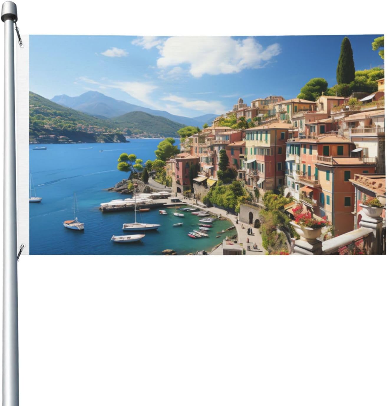 Mediterranean View Flag 4.85x8 ft Flags for Outside Funny Banner Garden Flag Print Welcome Yard ...