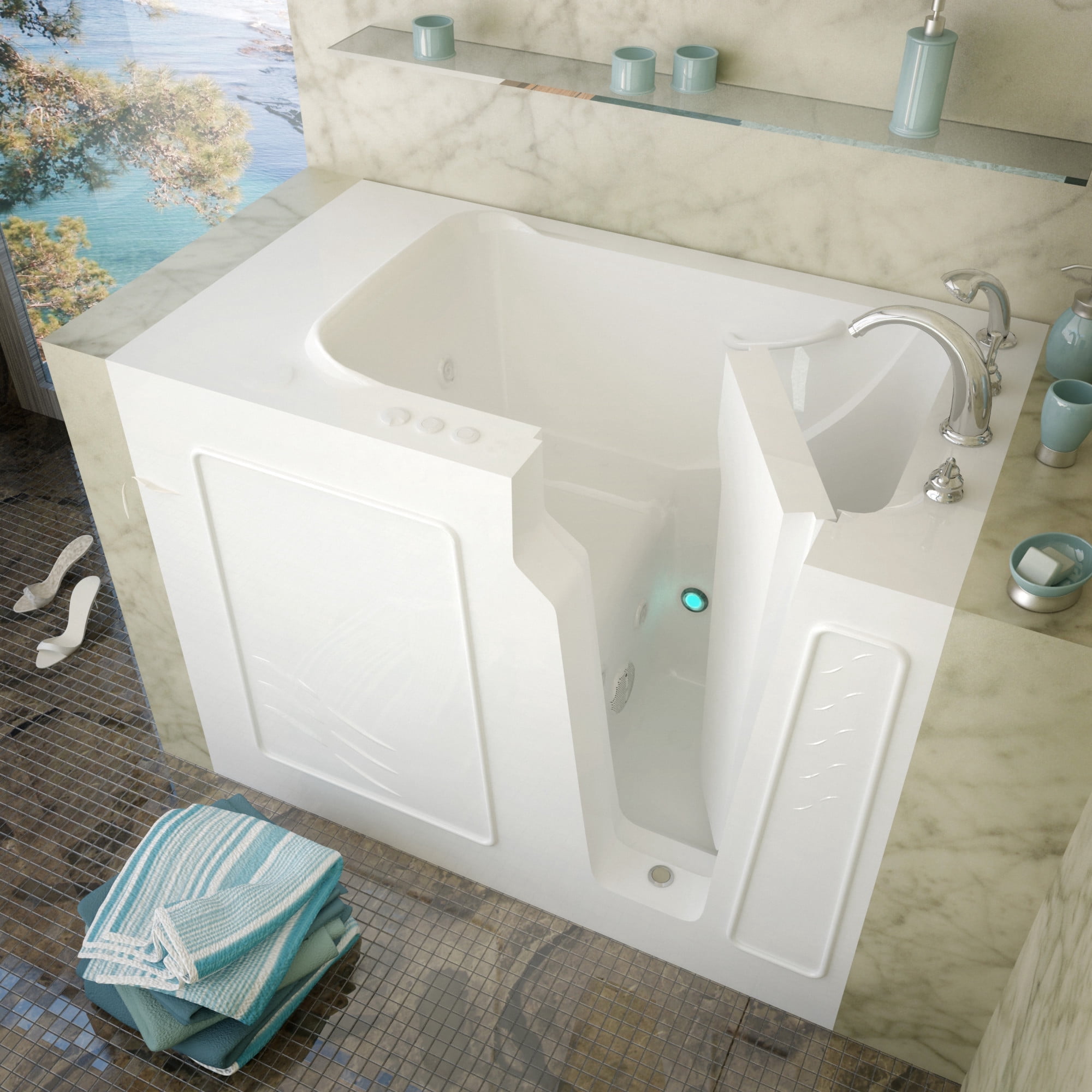 Meditub 2952Rh 52" Fiberglass Whirlpool Walk In Tub For Alcove ...