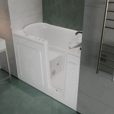 Meditub 2653Lh 53" Fiberglass Whirlpool Walk In Tub For Alcove ...