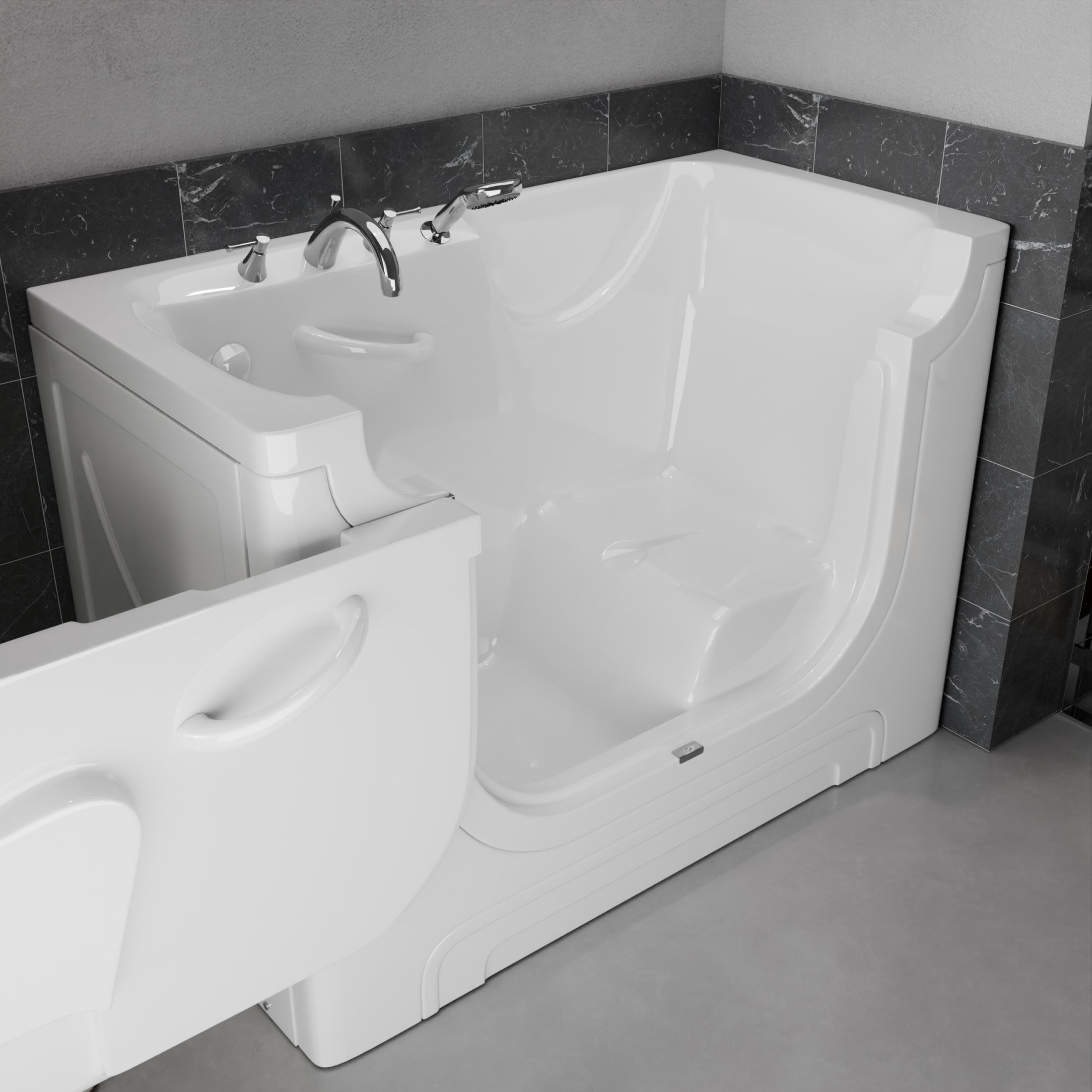 "MediTub Wheelchair Accessible Soaker Tub for Adults, 60"" Gel Coated ...