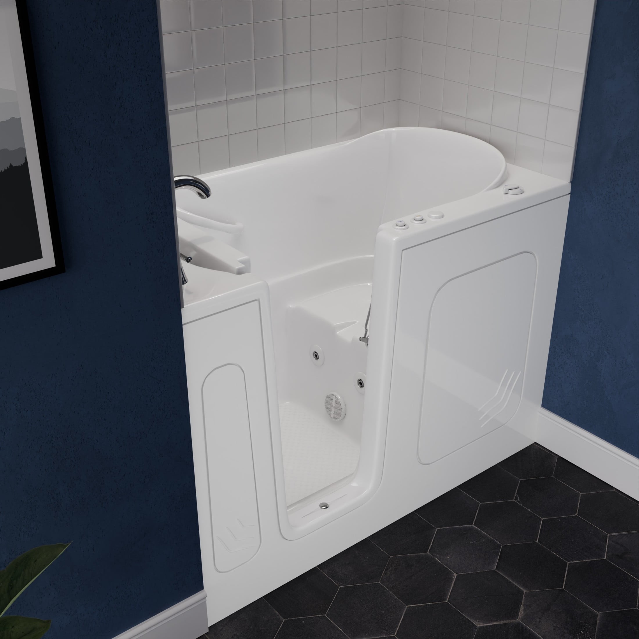 Meditub Collection 30 in. x 54 in. Left Drain Quick Fill Walk-In ...