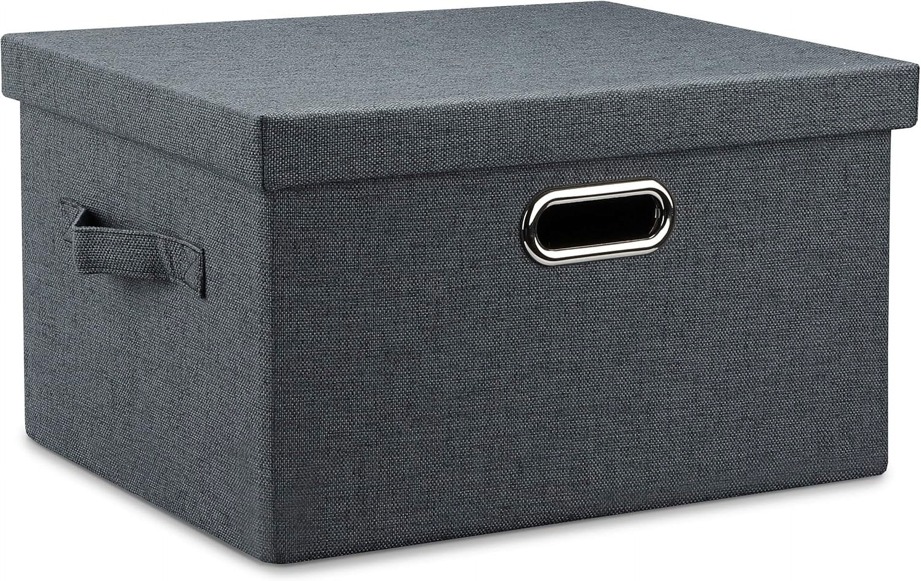 Medium 15" 21 Quart Collapsible Stackable Storage Bins w/ Lids, 5 Packs ...