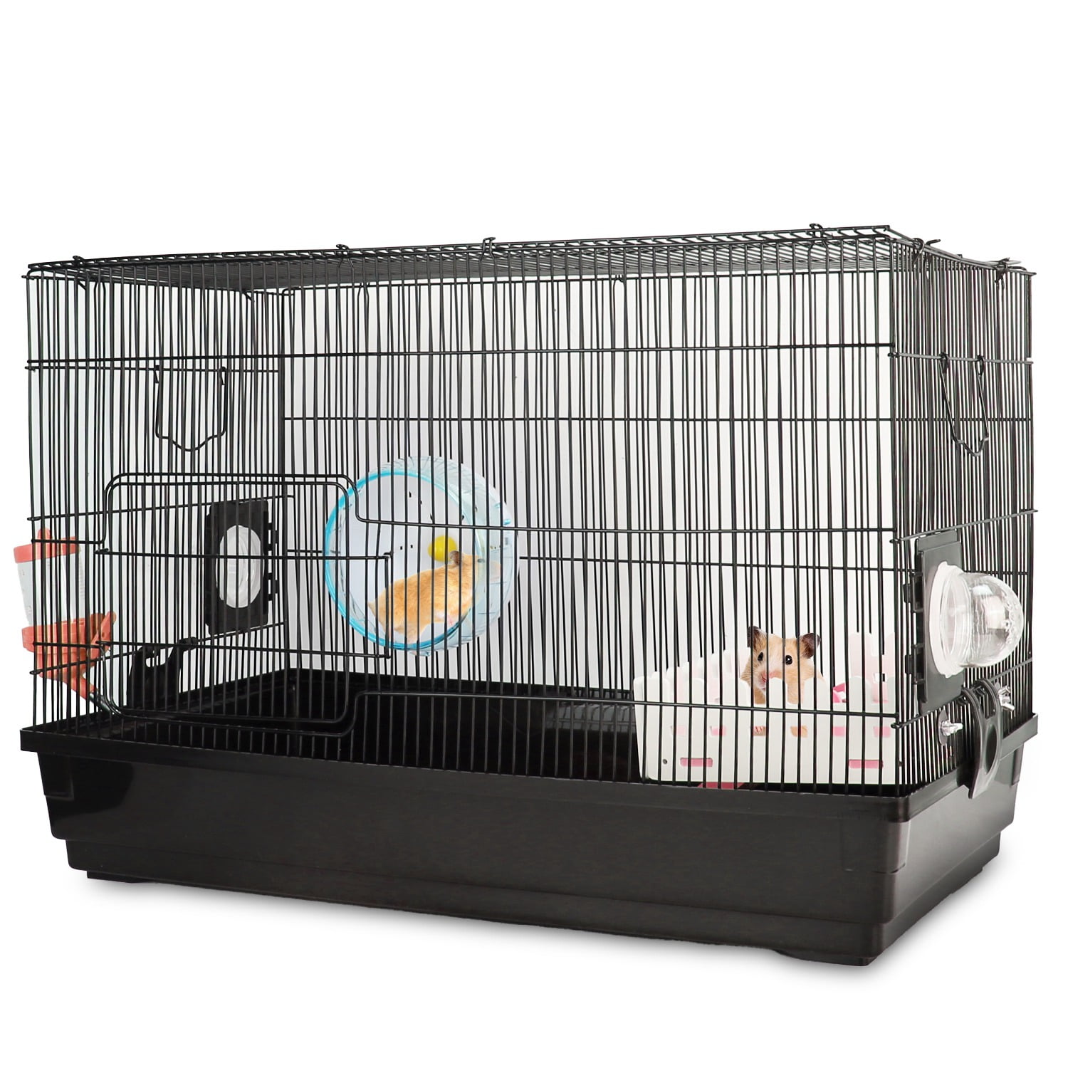 Medium 2-Tiers Hamster Cage TeqHome Iron Mesh Hamster Mouse House ...
