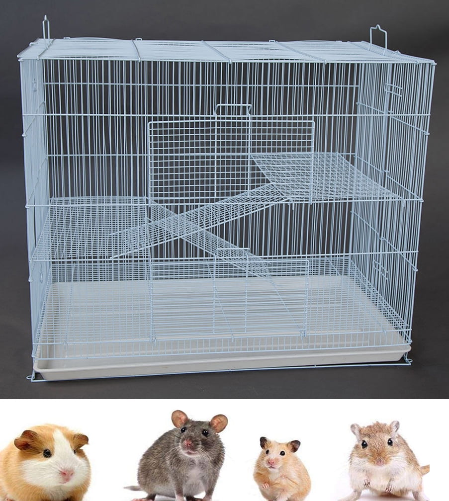 Medium 3-Tiers Small Animal Critter House Habitat Cage With Narrow 3/8 ...