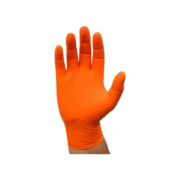 AMBIDEX DISPOSABLE 7 MIL ORANGE NITRILE GLOVES W/TEXTURED GRIP100 ...
