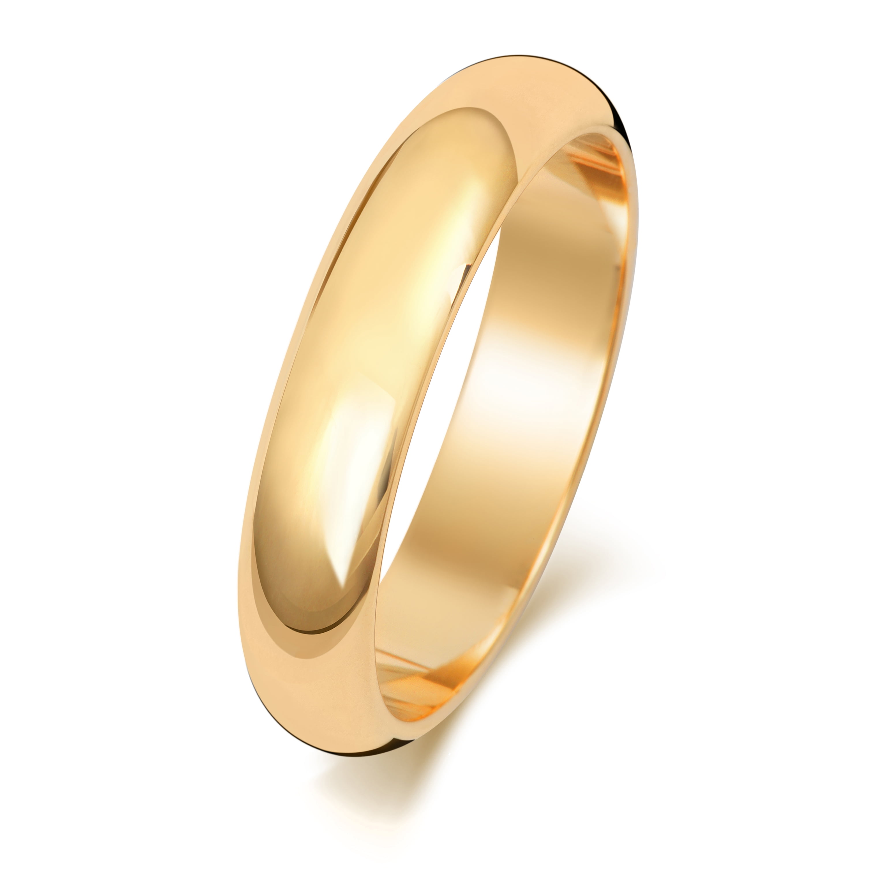 Medium 9k Gold 4mm D Shape Men/Women Wedding Band/Ring - Walmart.com