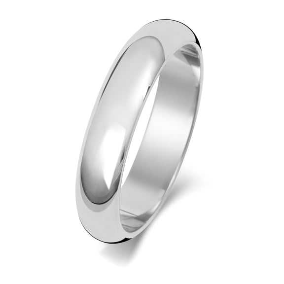 Light 9k White Gold 3mm D Shape Men/Women Milgrain Wedding Band/Ring ...