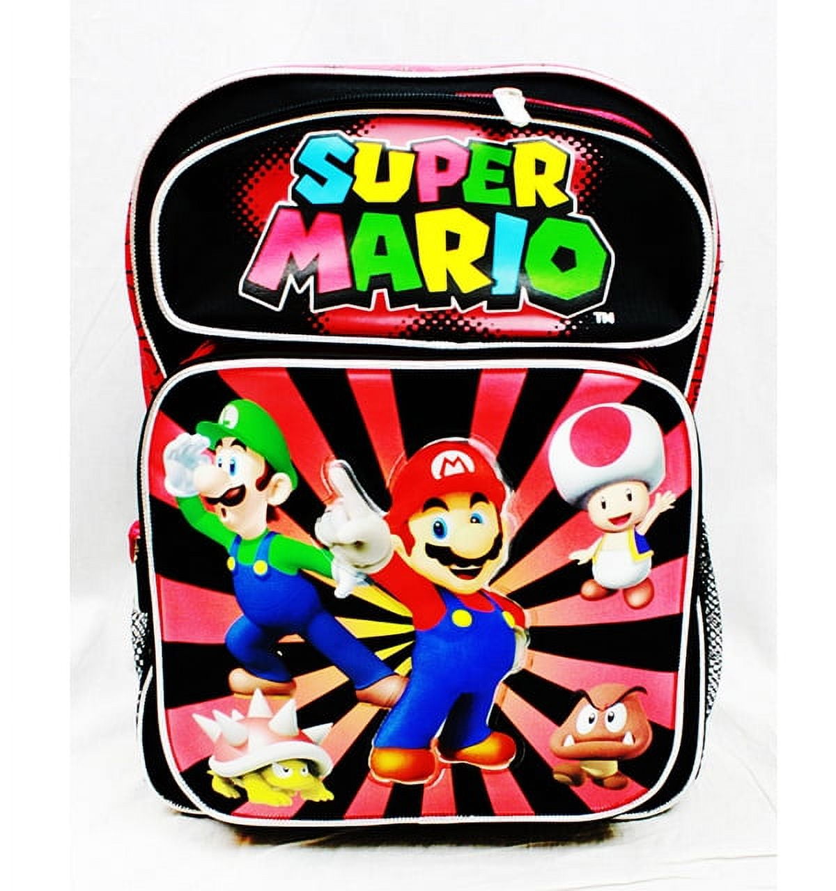 Medium Backpack - Nintendo - Super Mario Black&Red School Bag sd24778 ...