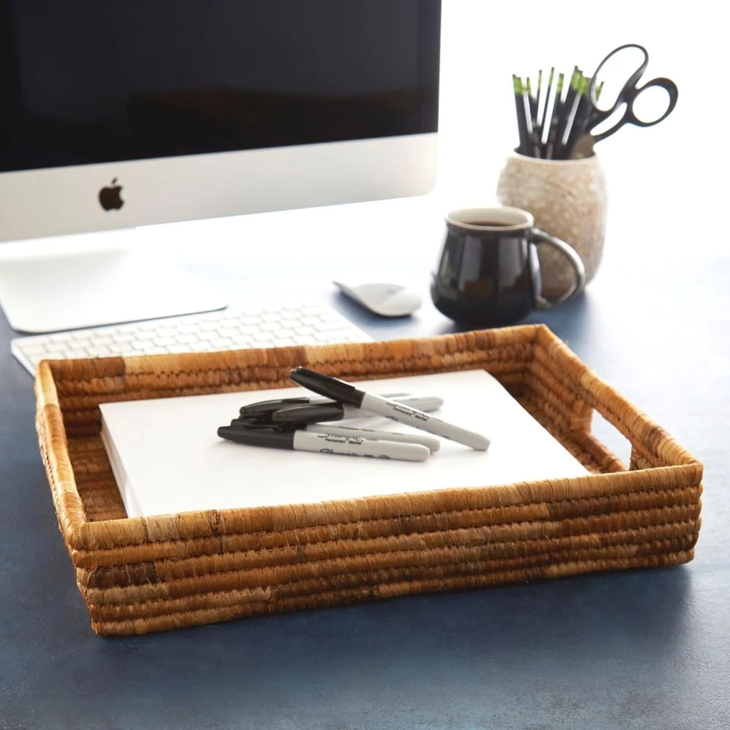 Medium Banana Leaf Fruit Bread Office Rectangle Tray - Walmart.com