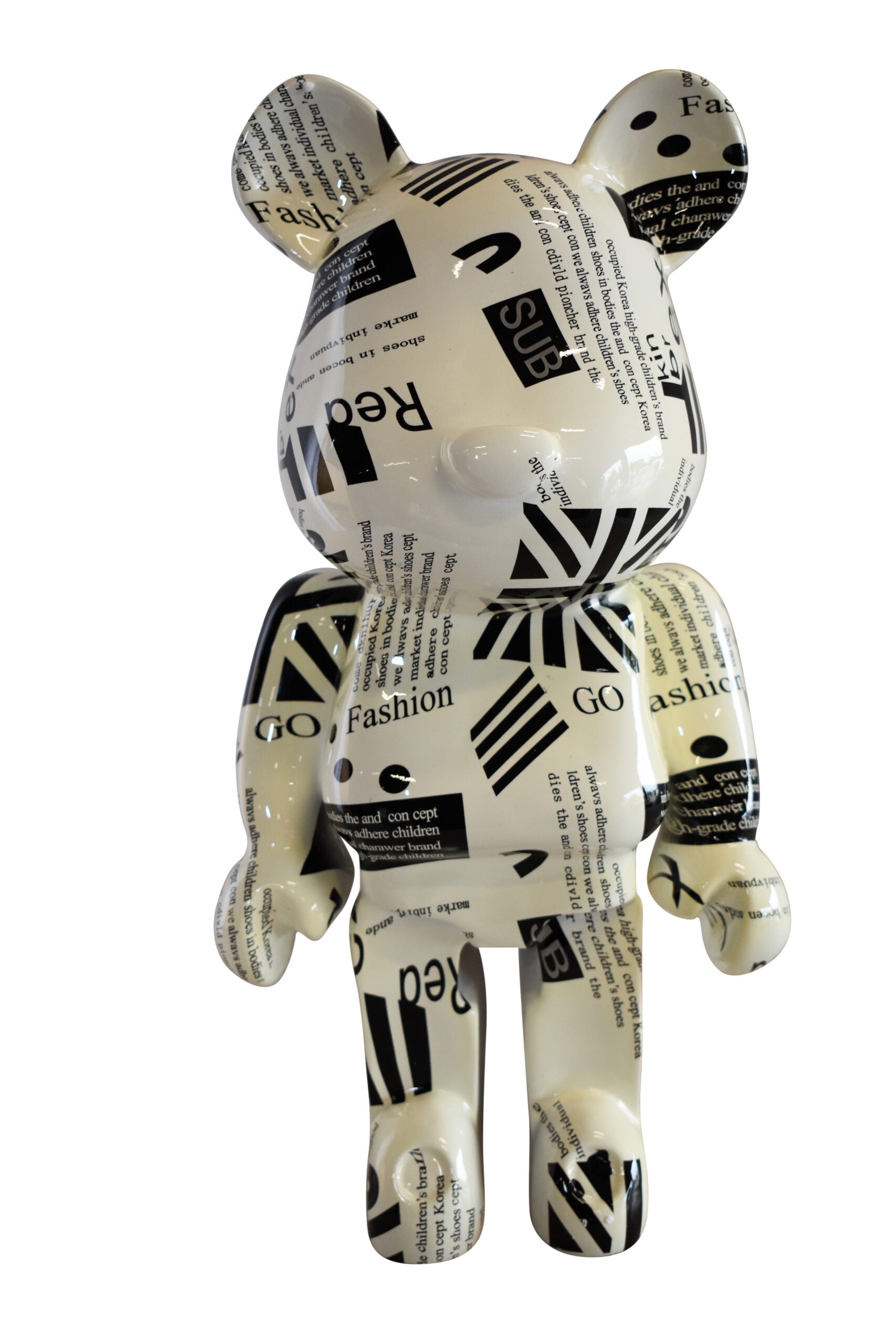 Medium Bearbrick Black and White Unique Patterned Resin Statue 9" x 8 ...