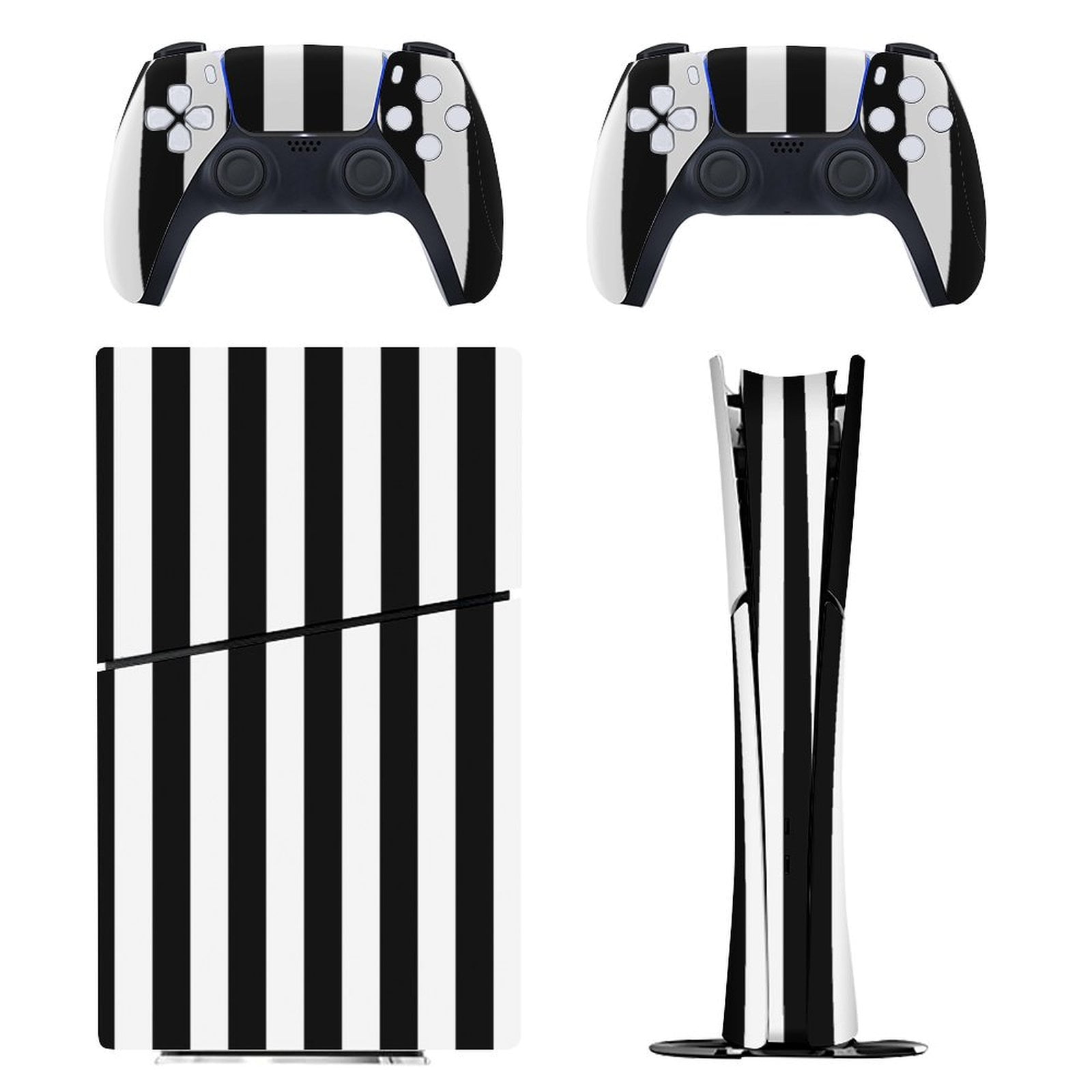 Medium Black And White Stripes Vertical Direction PS5/PS5 Pro/PS5 Slim ...