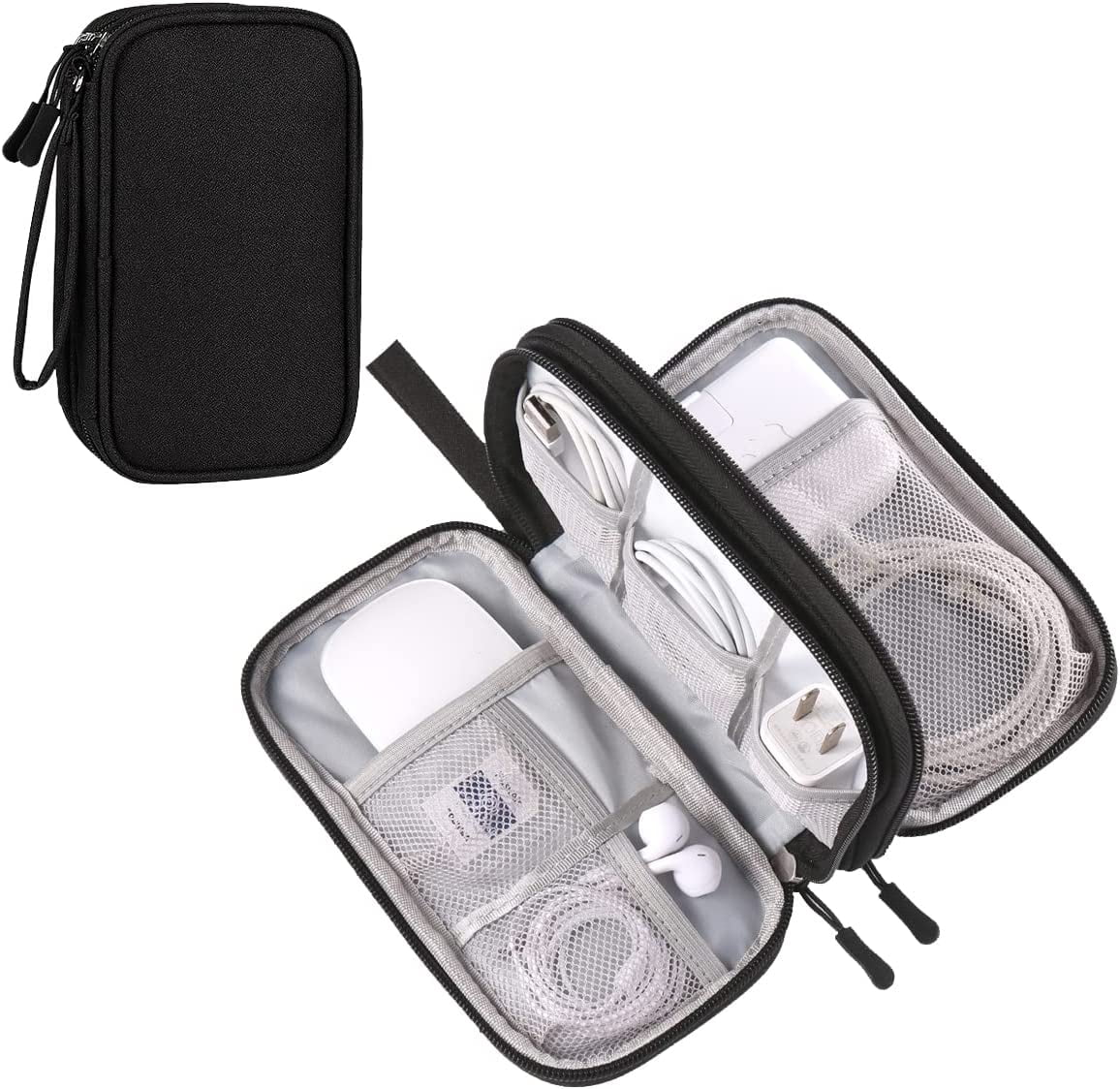 Medium Black Tech Organizer Travel Case for Electronics & Accessories ...