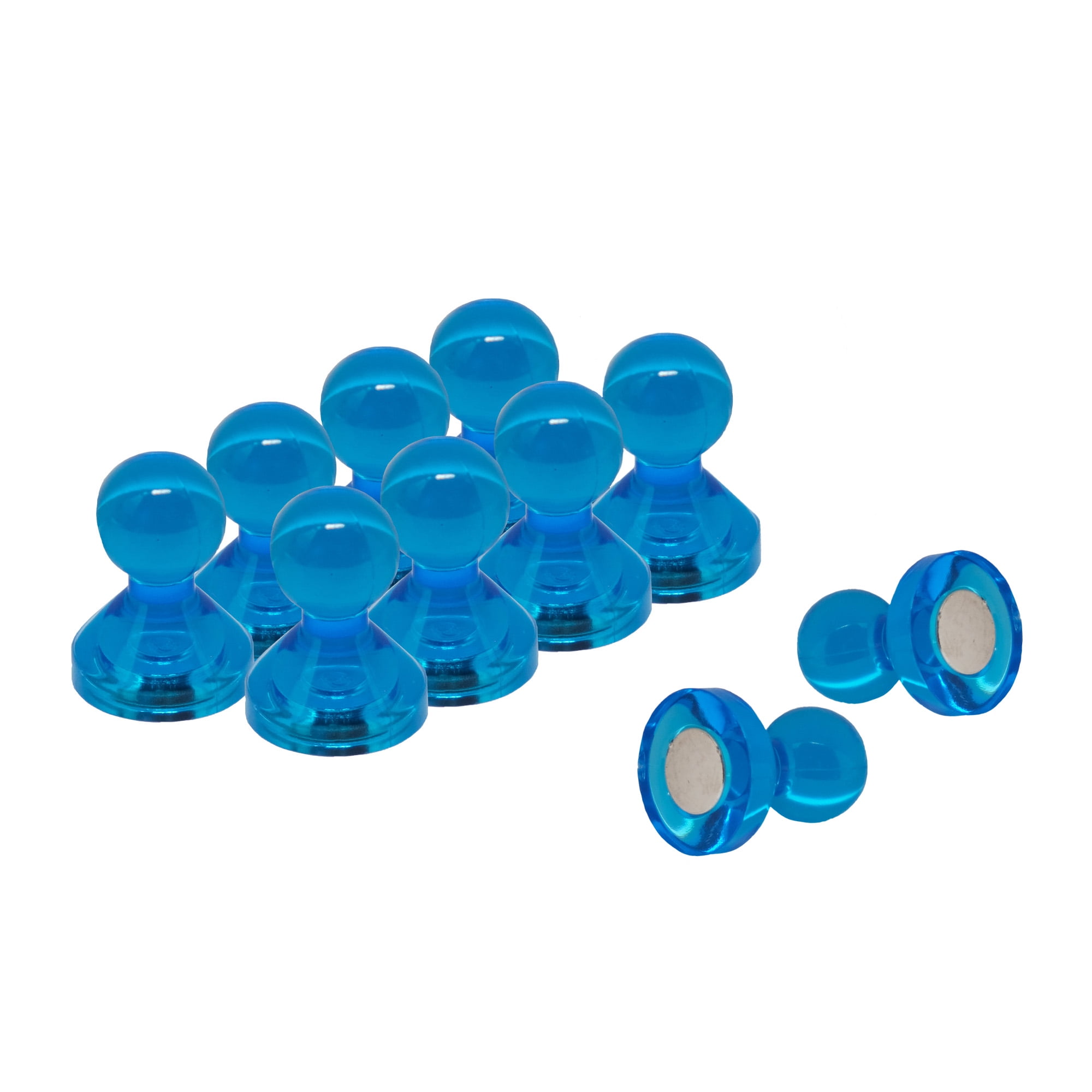 Medium Blue Acrylic Push Pin Magnet - 15mm dia x 21mm tall (1 Pack of ...