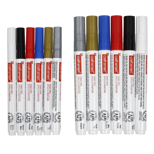 Medium & Broad Line + Basic & Metallic Combo Paint Pen Set by Craft ...
