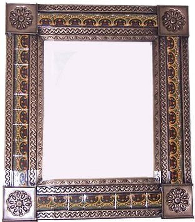Medium Brown Greca C Mexican Tile Mirror - Walmart.com