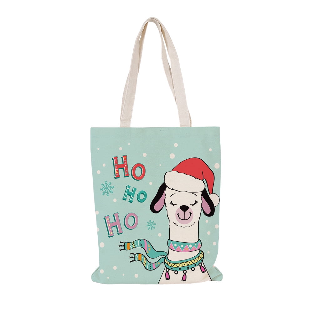 Medium Cartoon Alpaca Pattern Canvas Tote Bag For Teachers, Moms ...