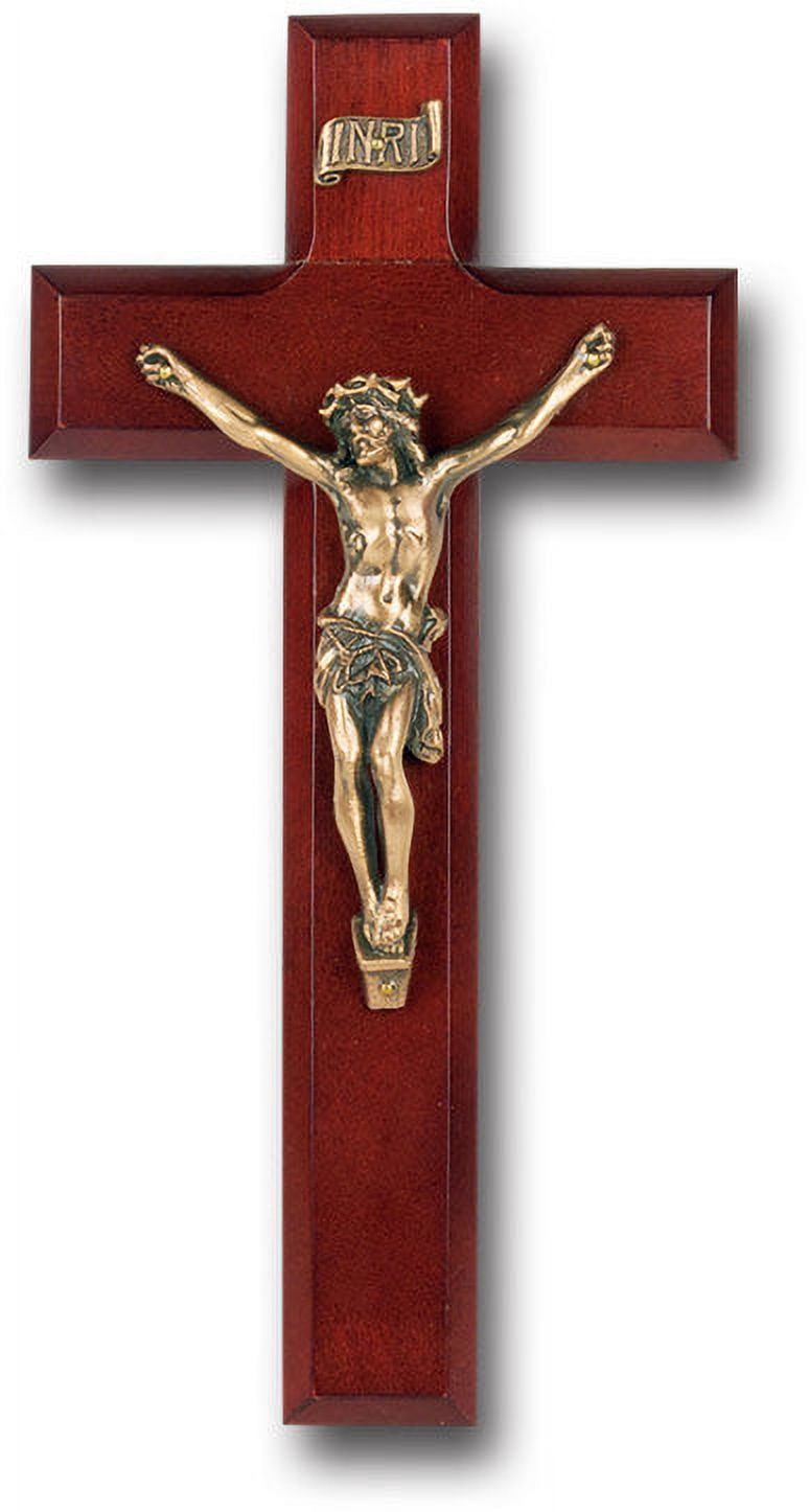 Medium Catholic Dark Cherry Wood Wall Crucifix, 9", for Home, Office ...