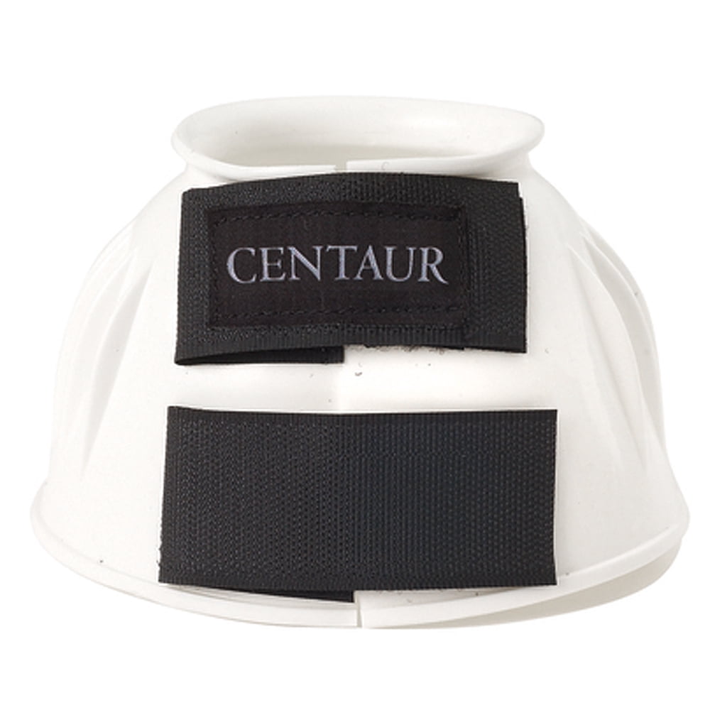 Medium Centaur Pvc Ribbed Double Hook And Loop Bell Boots White ...