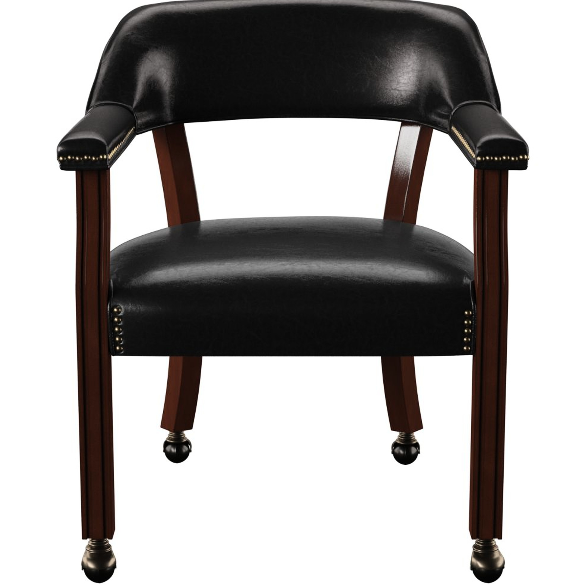 Medium Cherry Arm Chair With Movable Wheels, Traditional Support Chair ...