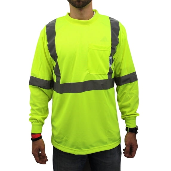 Medium / Class 2 Max-dry Moisture Wicking Mesh Long Sleeve Safety T ...
