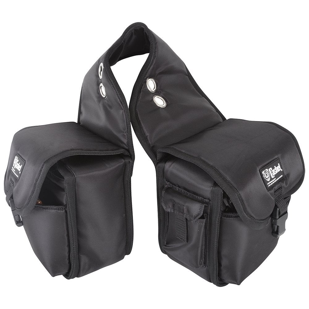 Medium Classic Equine Horse Saddle Rear Bag Padded Pocket Black ...
