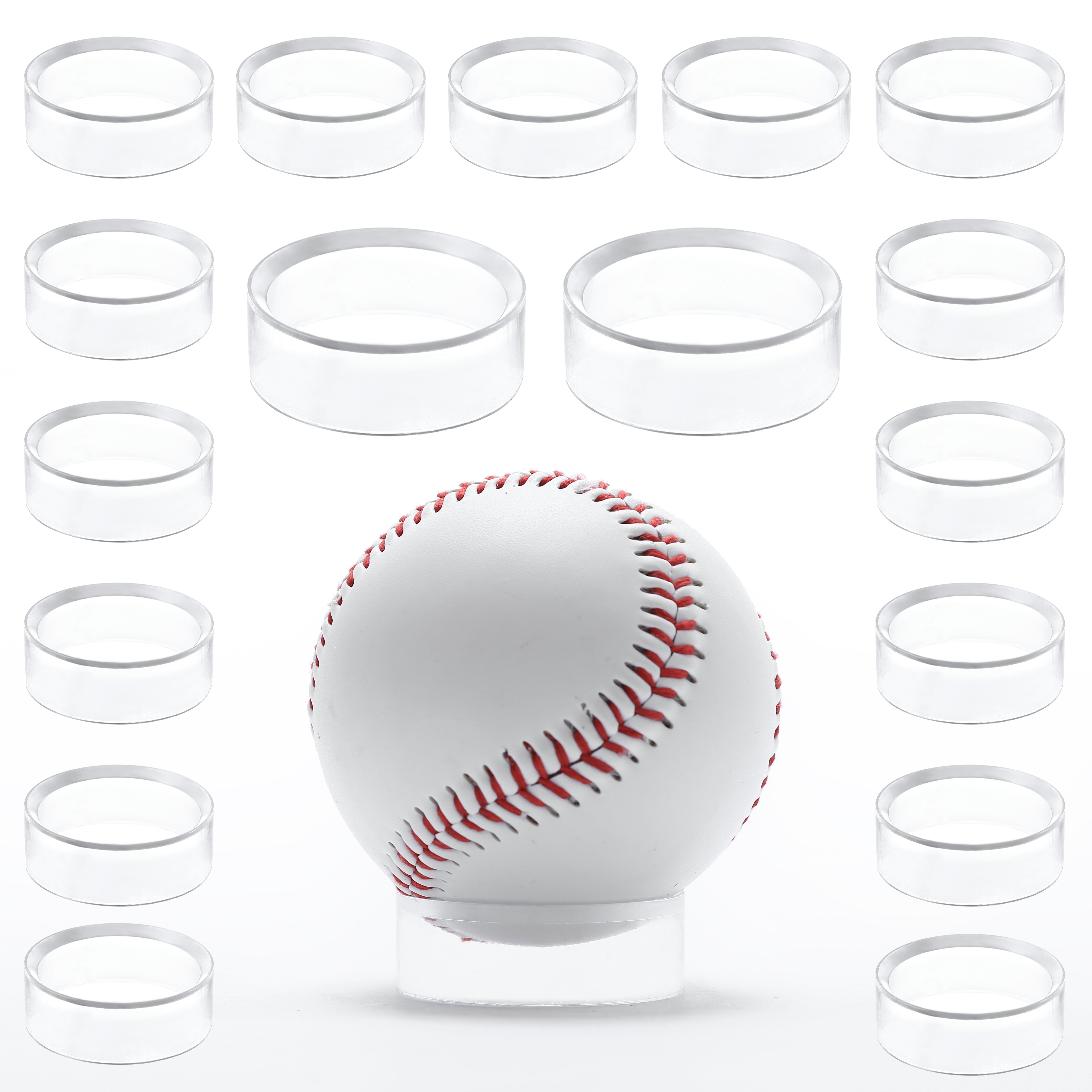 Medium Clear Baseball Stand Holder Rings (30 Pack) Round Acrylic ...