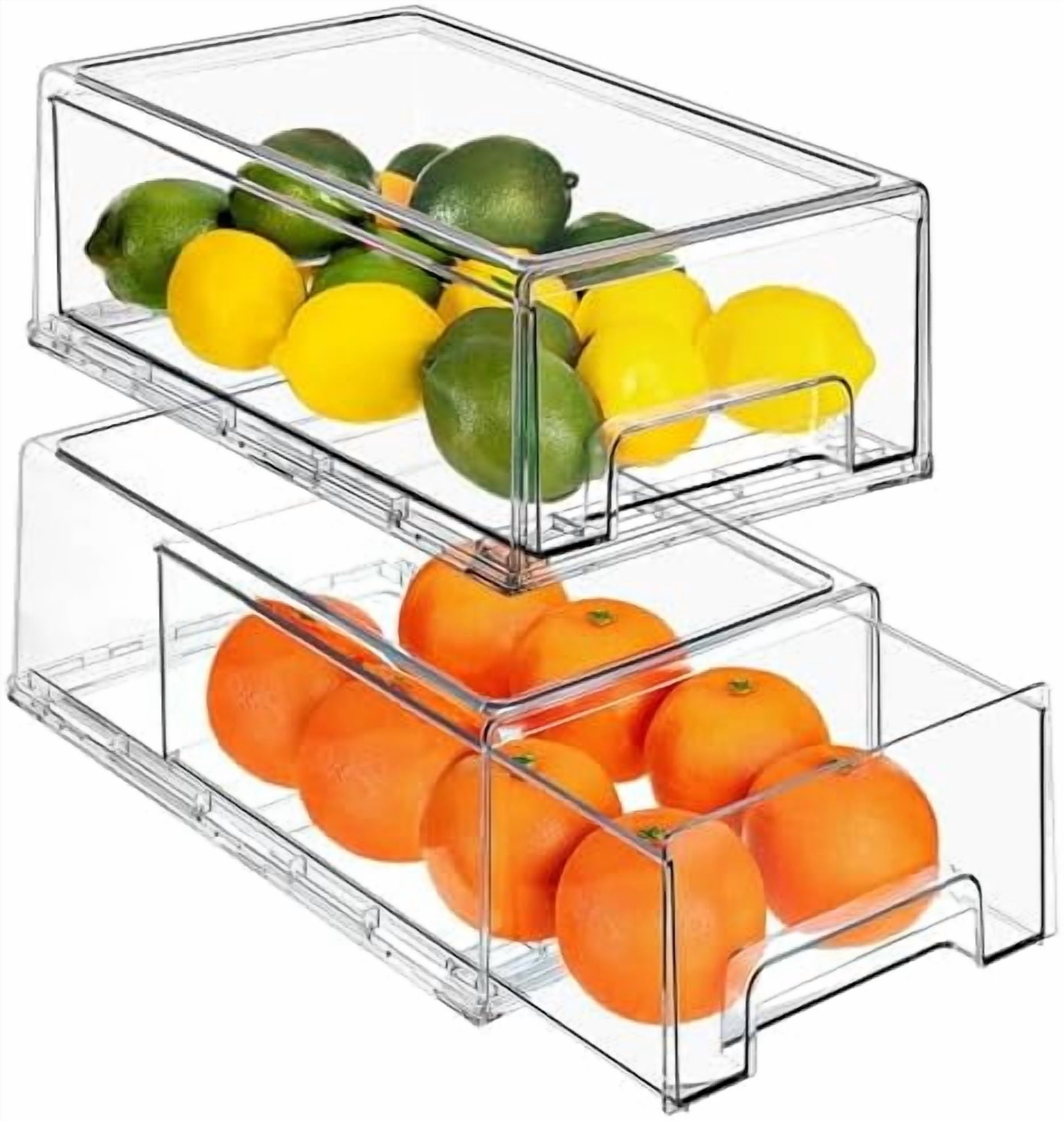Medium Clear Storage Drawers (2 Pack) – Stackable Organizer Drawers for ...